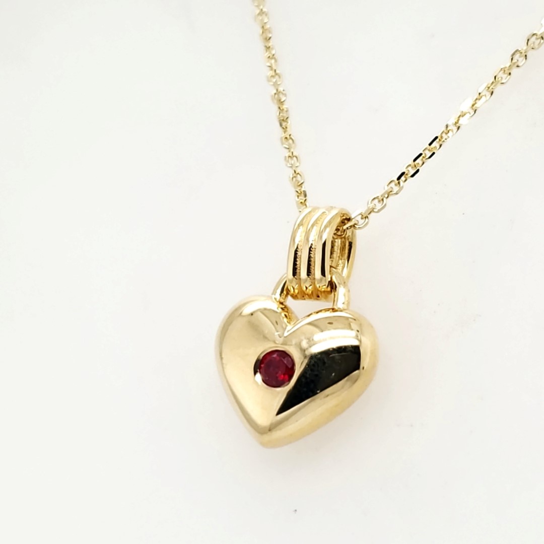 ruby heart necklace gold