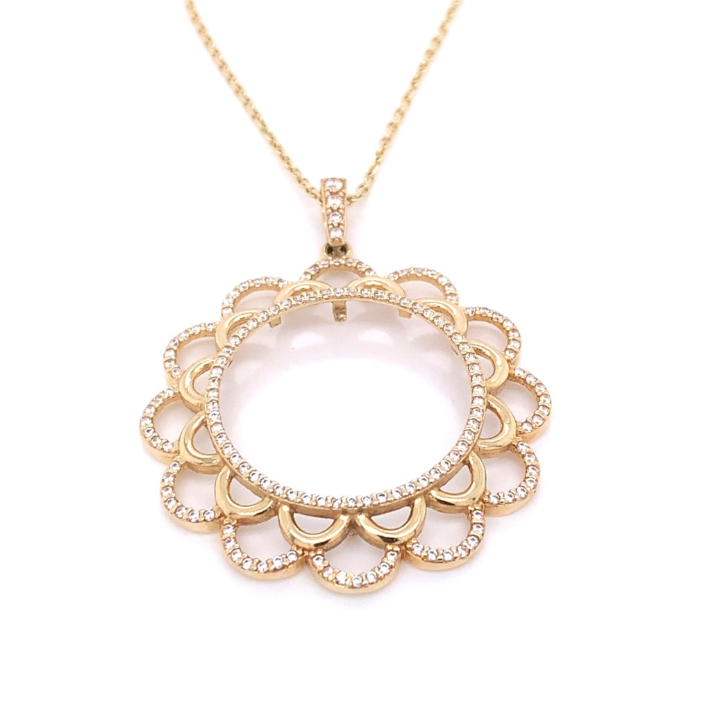 Coin Frames in 14 Karat Yellow Gold CZ 6 Grams 001-071-00024 | Tzfasman ...