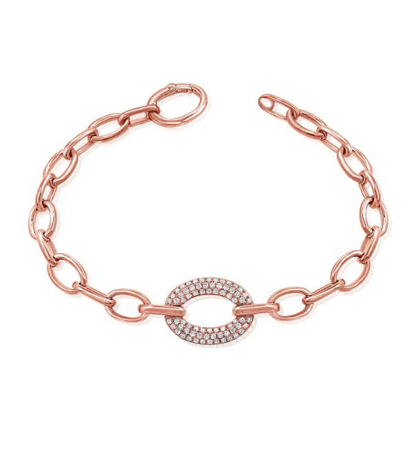Diamond Bracelets in 14 Karat Rose Gold 10.73 Grams