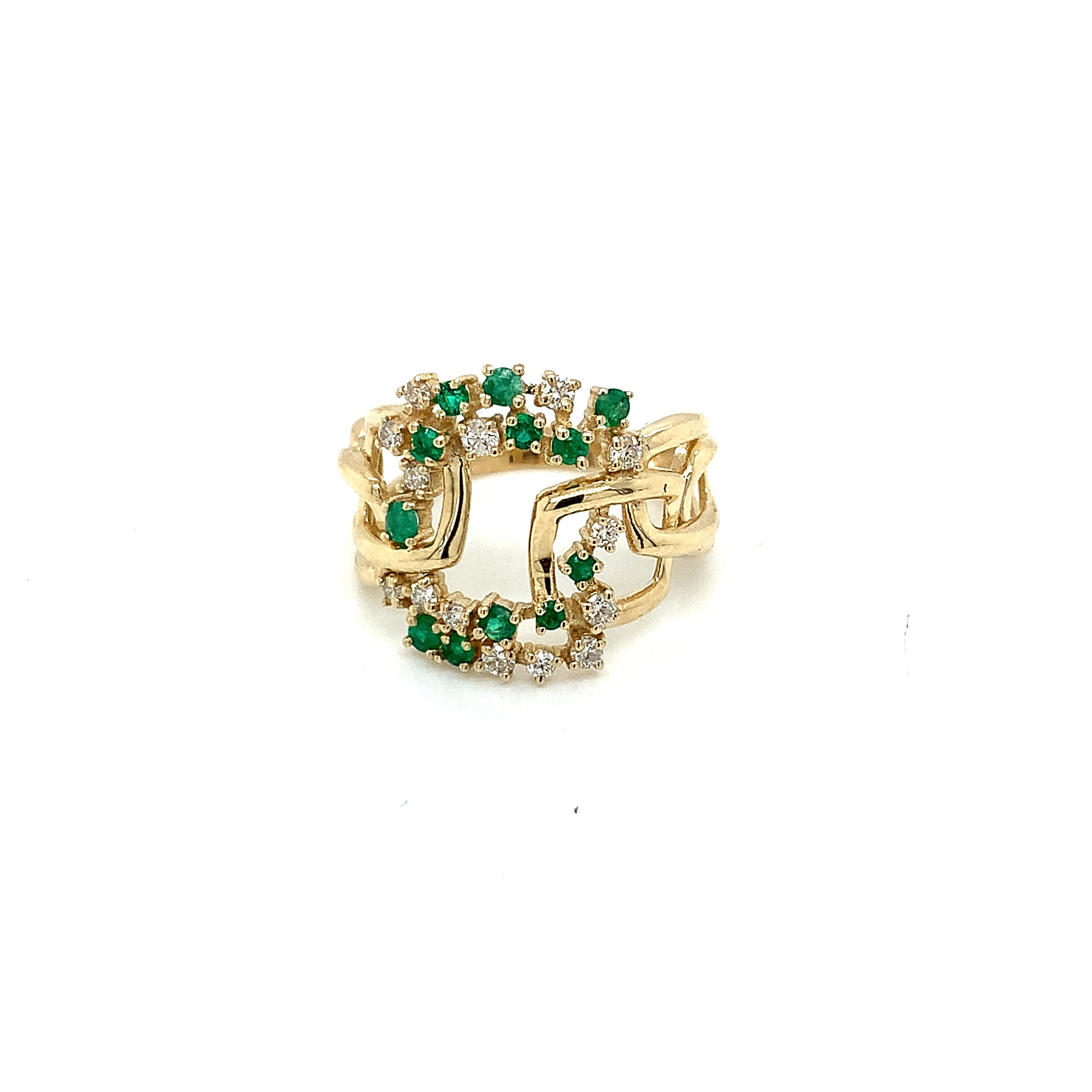 14KY Women's Colored Stone Ring - .29 CT Diamond & .31 CT Em | Tzfasman ...