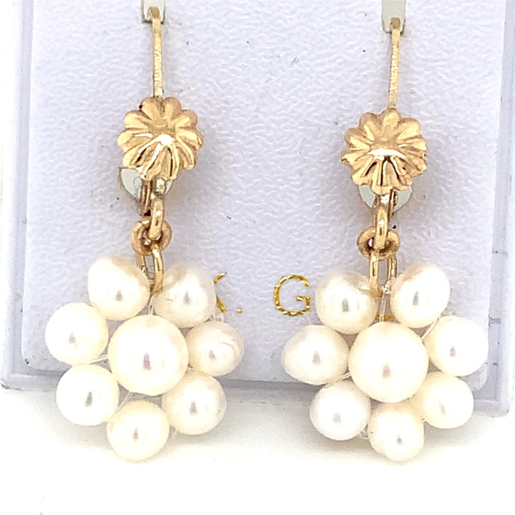 14 karat gold pearl earrings store