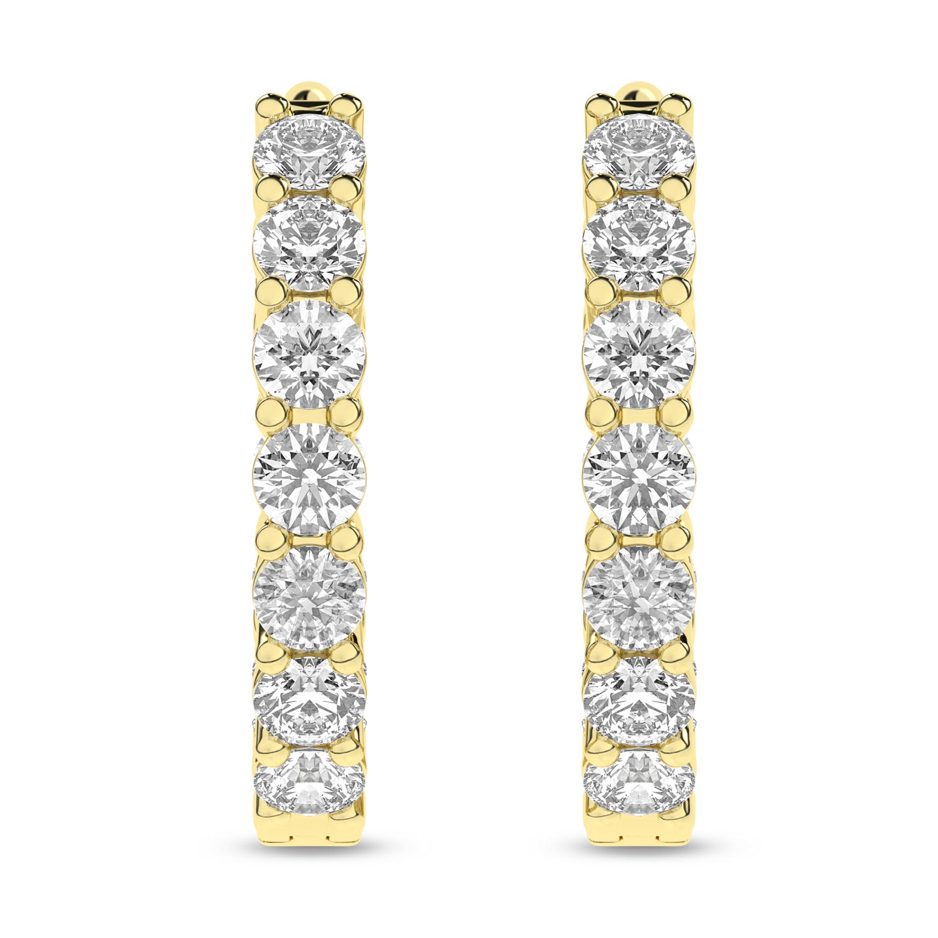 1 CT In/Out Lab Grown Diamond Hoop Earrings