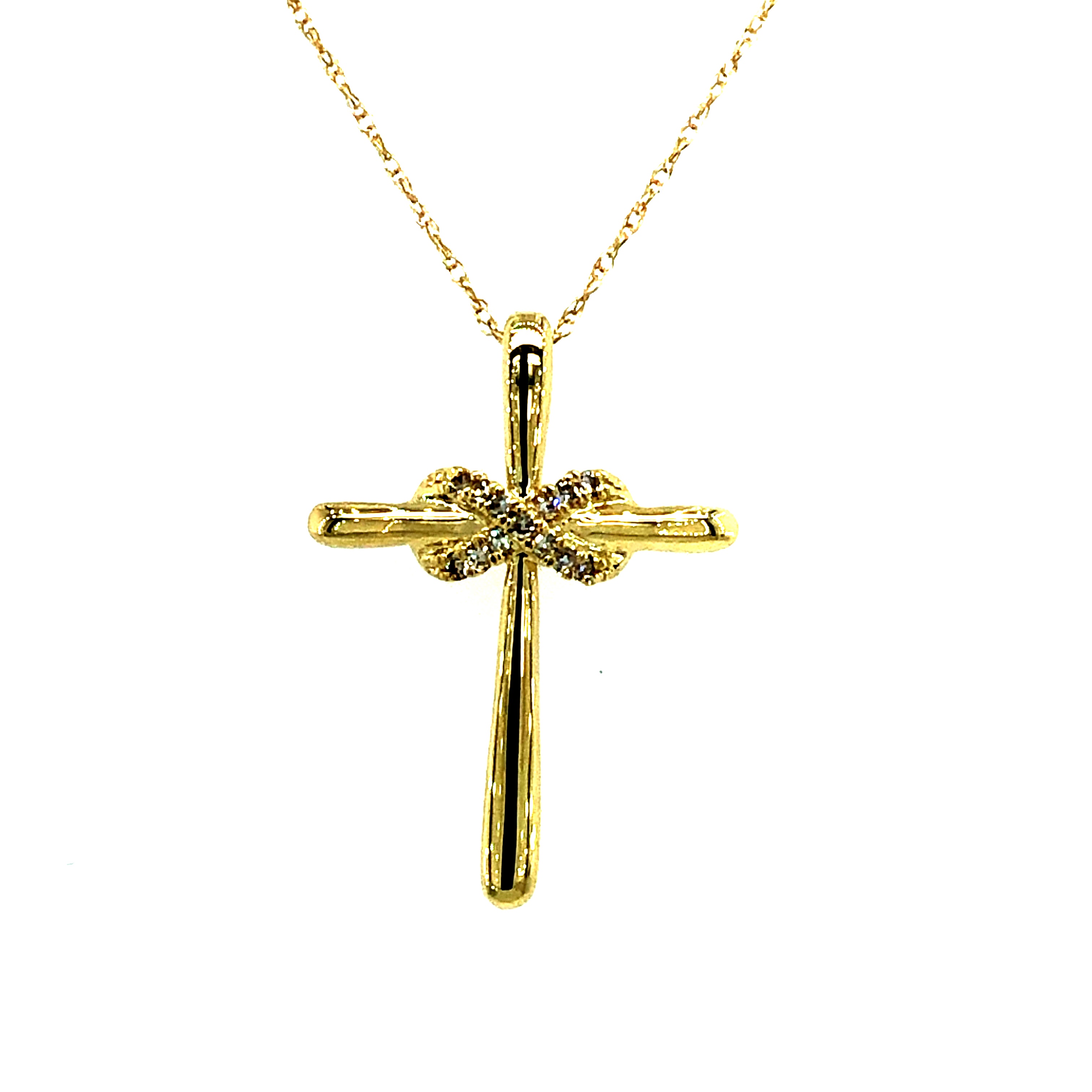 Diamond Cross Infinity Cross Pendant 10k Yellow Gold Diamond Infinity ...