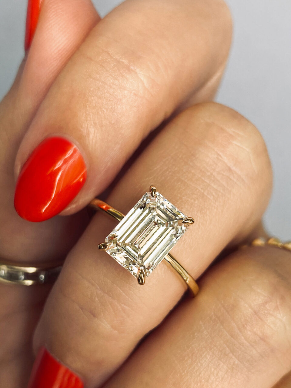 emerald cut diamond ring settings