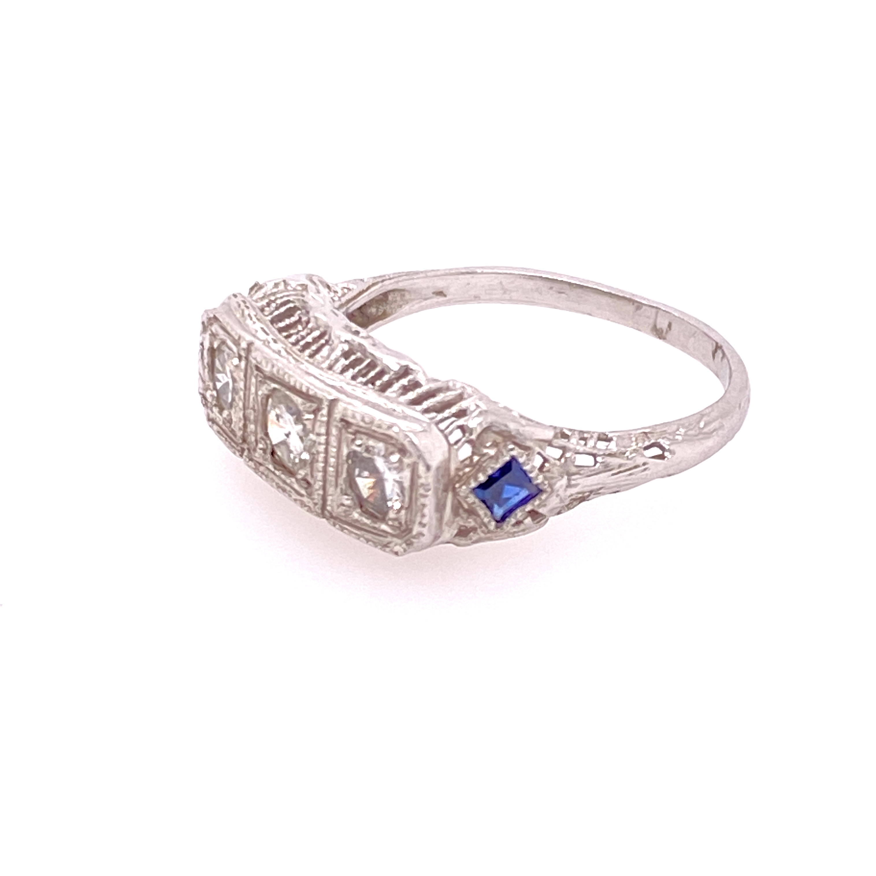 Estate Three Stone Ring 001-131-00002 14KW New Albany | Van Atkins ...