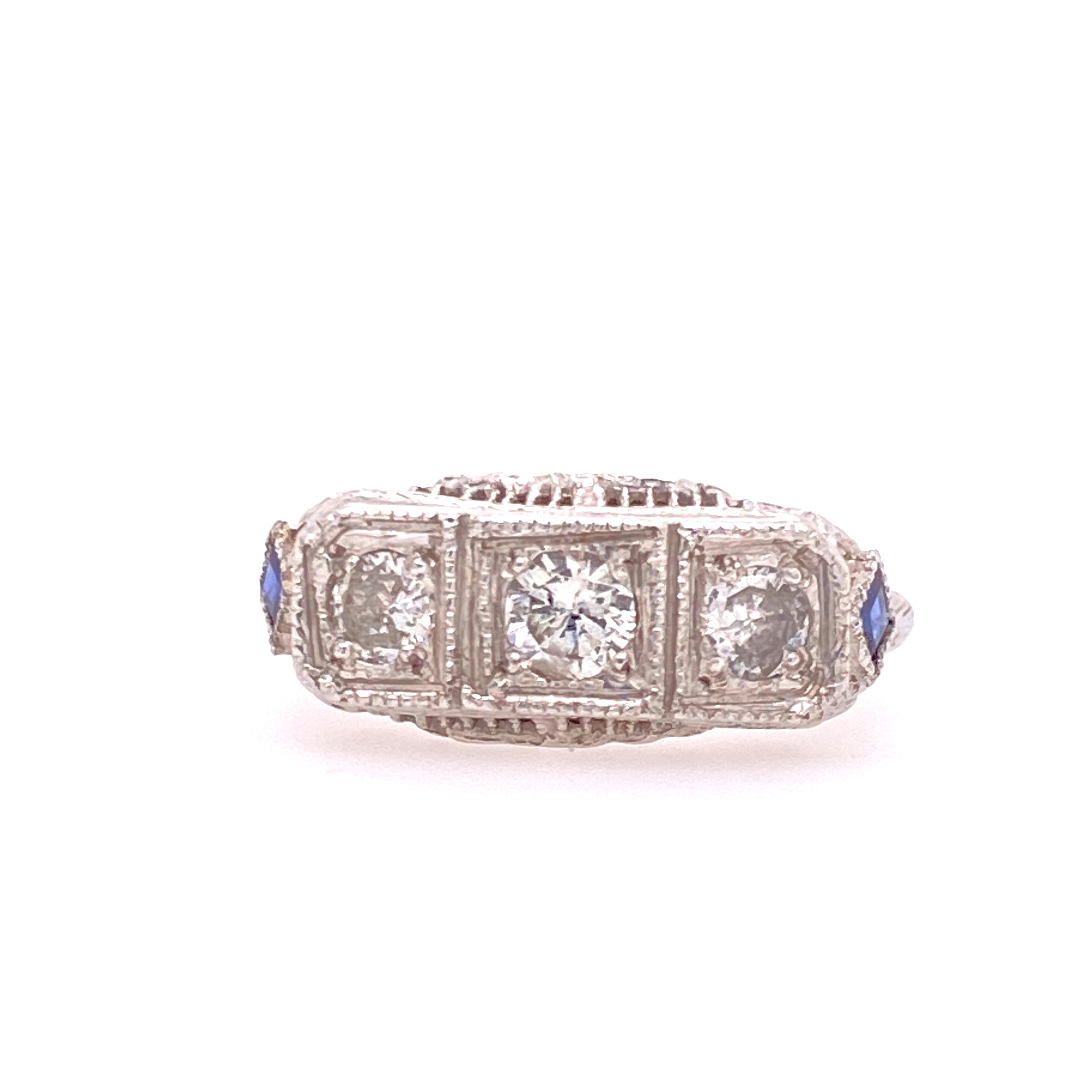 Estate Three Stone Ring 001-131-00002 14KW New Albany | Van Atkins ...
