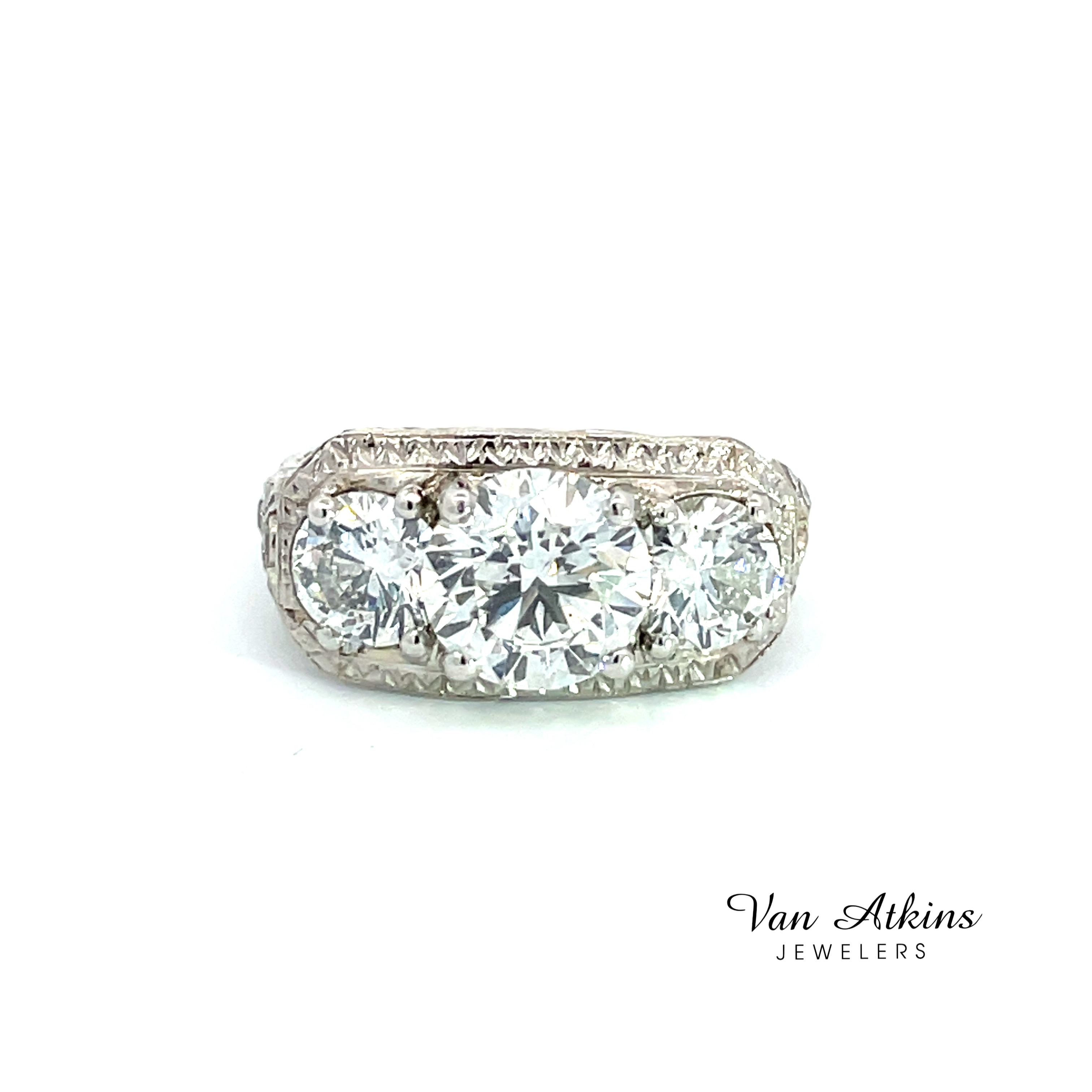 2.00 Carat Estate Three Stone Rings 001-131-00062 | Van Atkins Jewelers ...