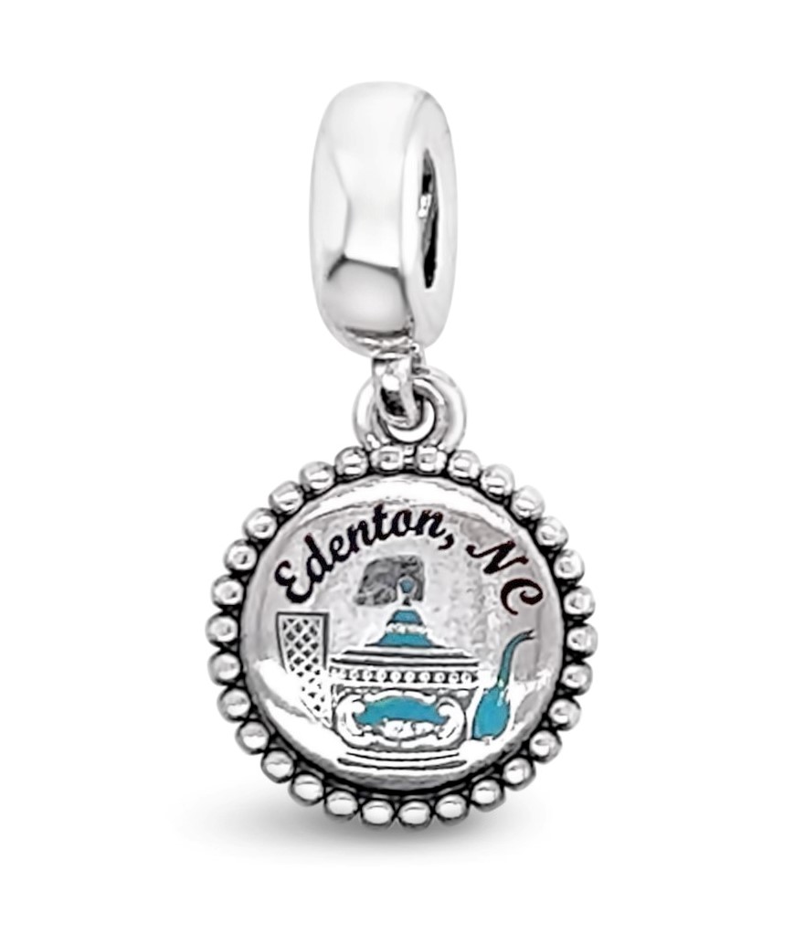 Pandora 791169 Charm Silver Edenton Teapot Blue