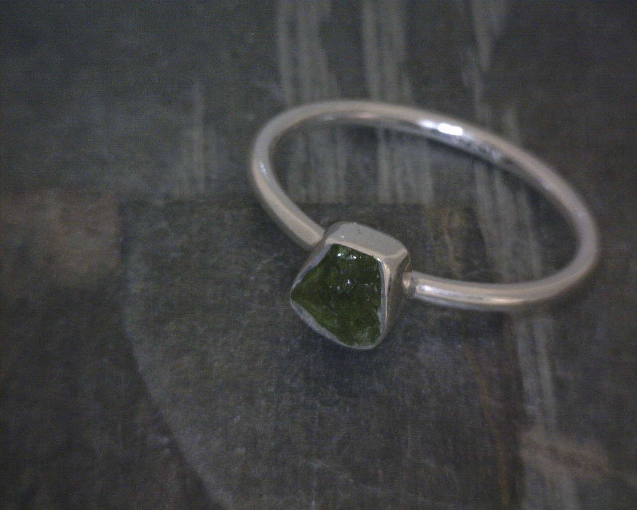rough tourmaline ring