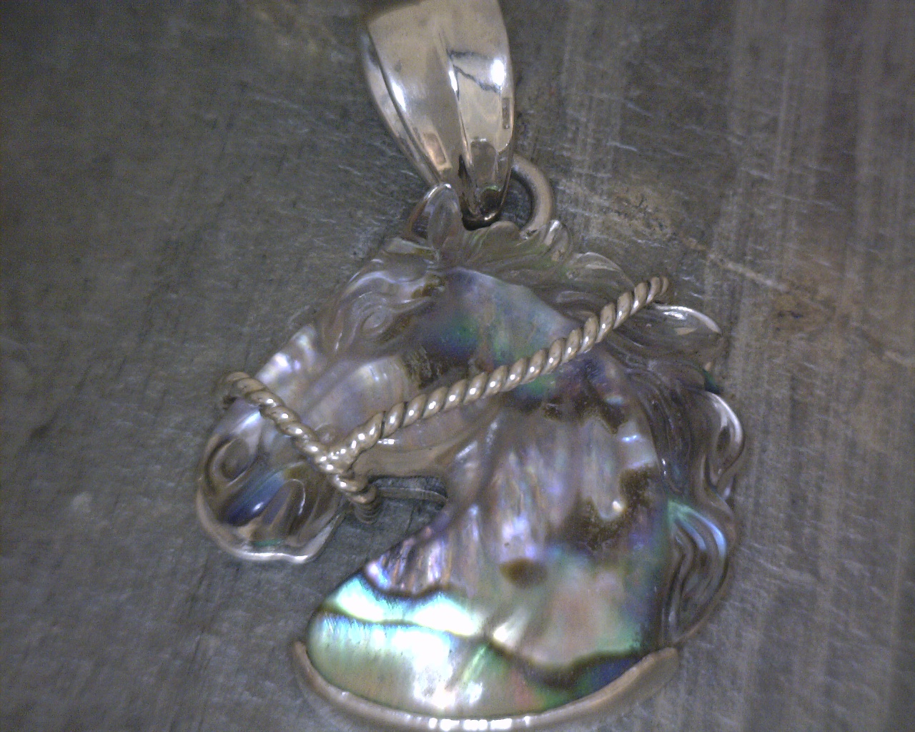 SS Quartz & Abalone Horse Pendant 001-642-05996 | Vulcan's Forge LLC ...