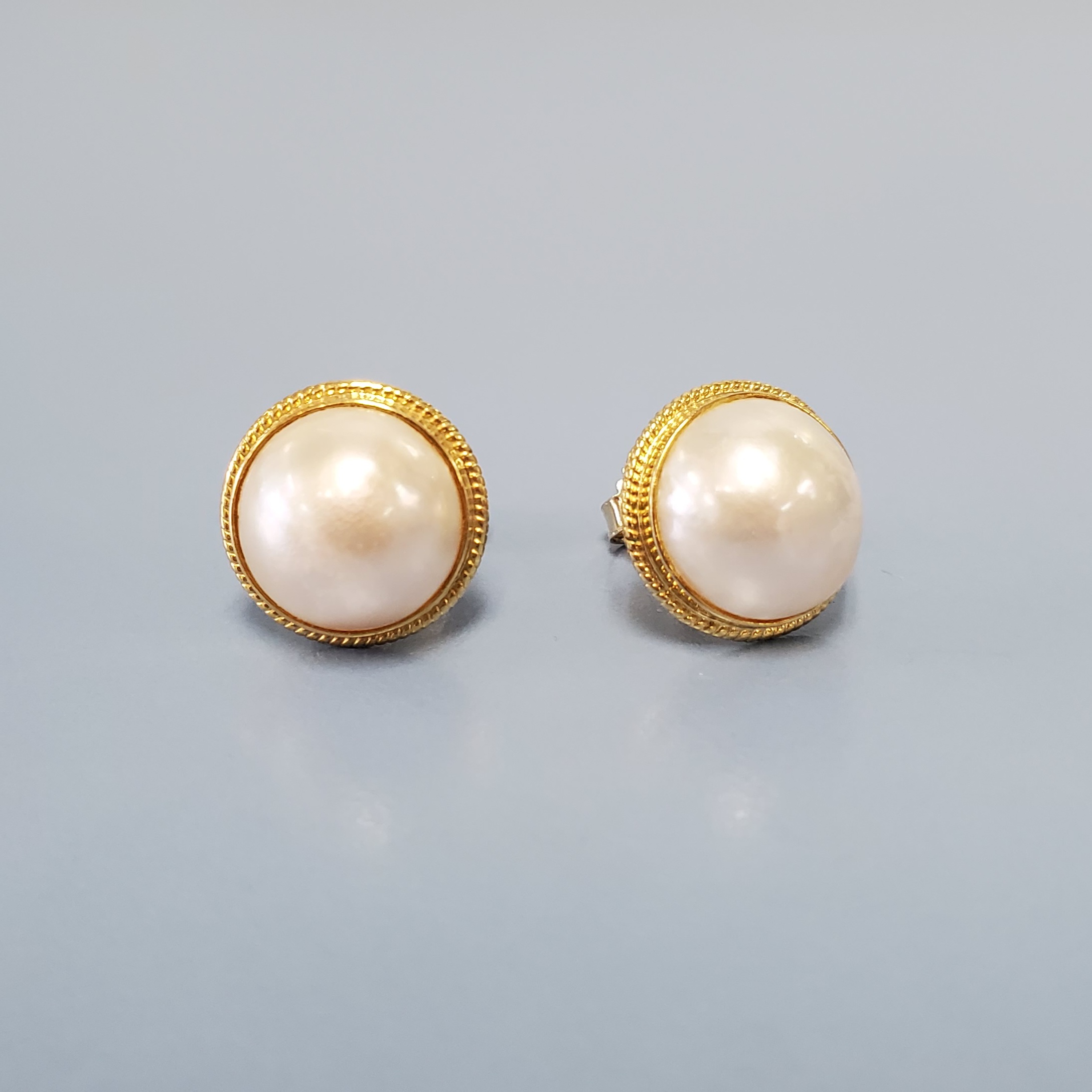 Mabe pearl earrings 14k store