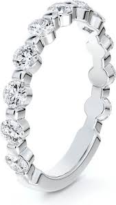 Platinum Single Shared Prong 11 Stone Diamond Band 1.10CTW G | West and ...