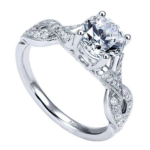 Amavida 18K White Gold Diamond Engagement Ring 001-140-01093 | Your ...