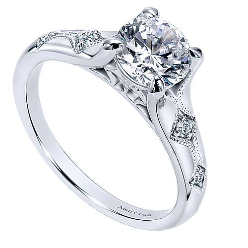 Amavida 18K White Gold Diamond Engagement Ring 001-140-01096 | Your ...