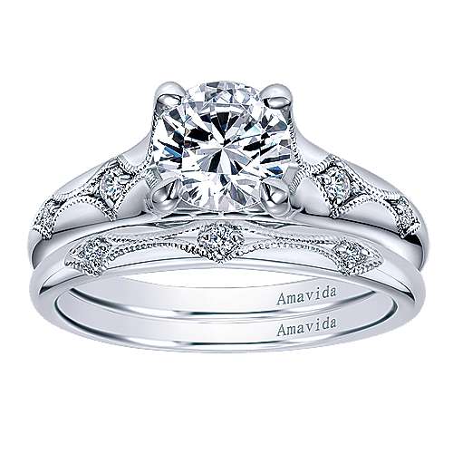 Amavida 18K White Gold Diamond Engagement Ring 001-140-01096 | Your ...
