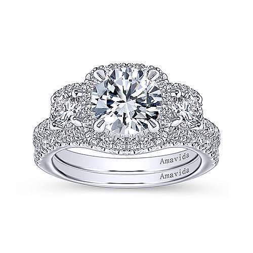 Amavida 18K White Gold Diamond Engagement Ring 001-140-01097 | Your ...