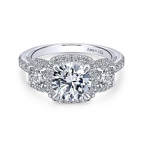 Amavida 18K White Gold Diamond Engagement Ring 001-140-01097 | Your ...