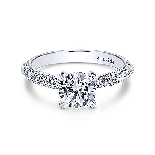 Amavida 18K White Gold Diamond Engagement Ring 001-140-01098 | Your ...