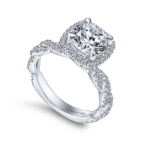 Amavida 18K White Gold Diamond Engagement Ring 001-140-01100 | Your ...
