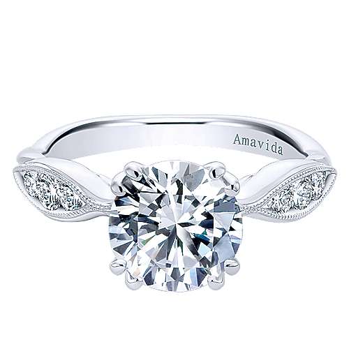 Amavida 18K White Gold Diamond Engagement Ring 001-140-01111 | Your ...
