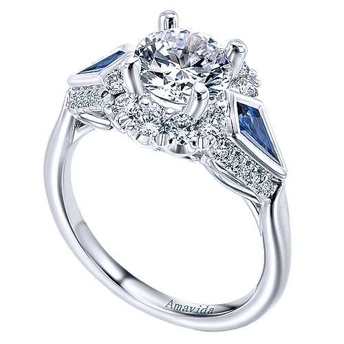Amavida 18K White Gold Diamond Engagement Ring 001-140-01123 | Your ...