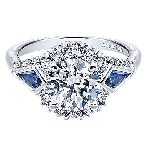 Amavida 18K White Gold Diamond Engagement Ring 001-140-01123 | Your ...